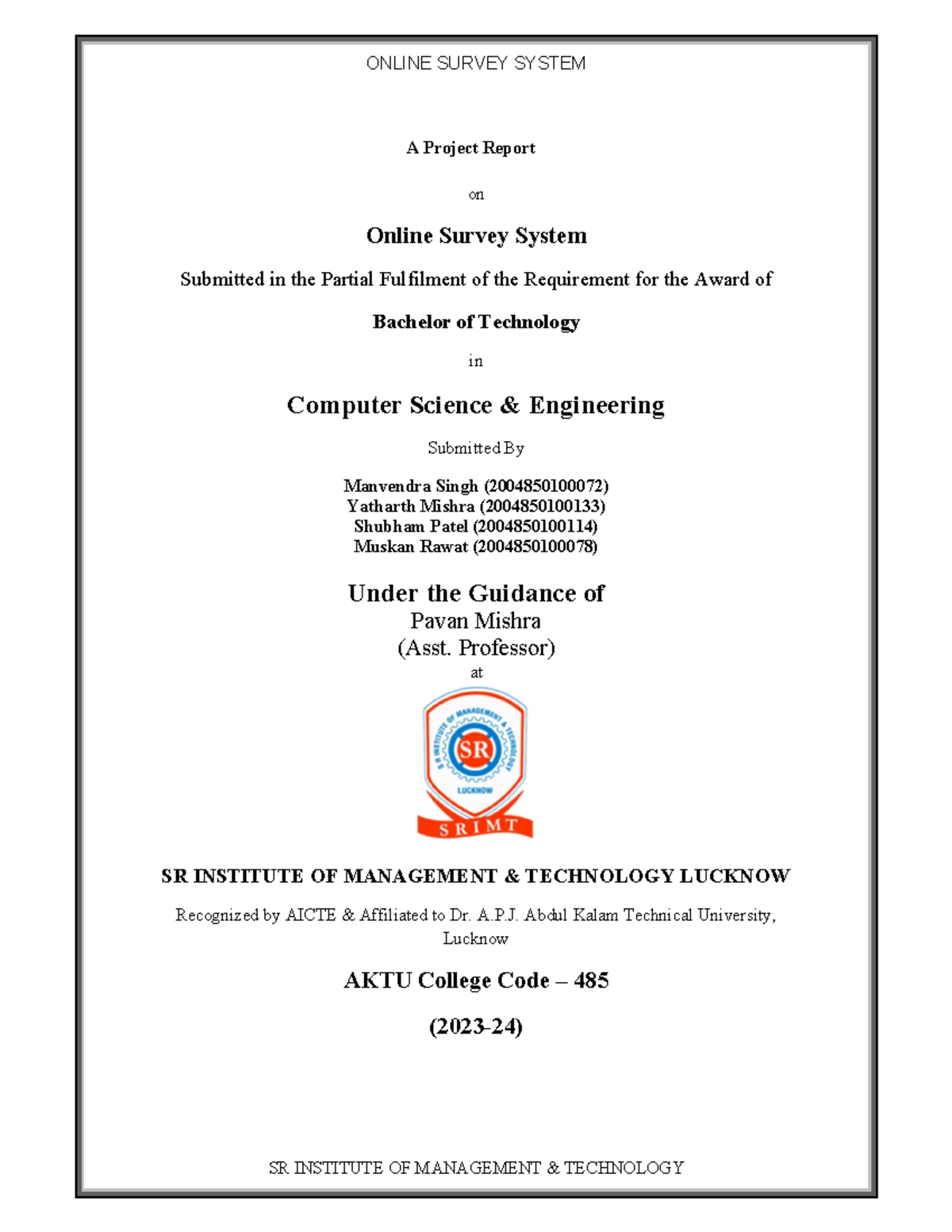 YE THIK H - its project file for the online survey system - A Project ...