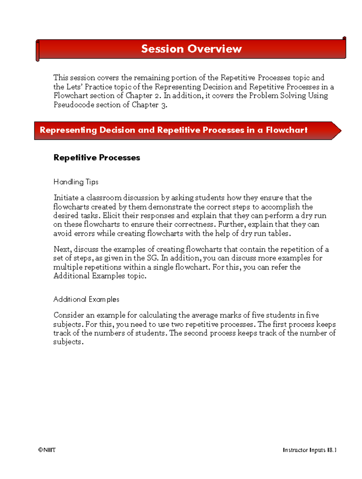 13 Lbeps CG Session 08 Inputs - NIIT Instructor Inputs I8. This session ...