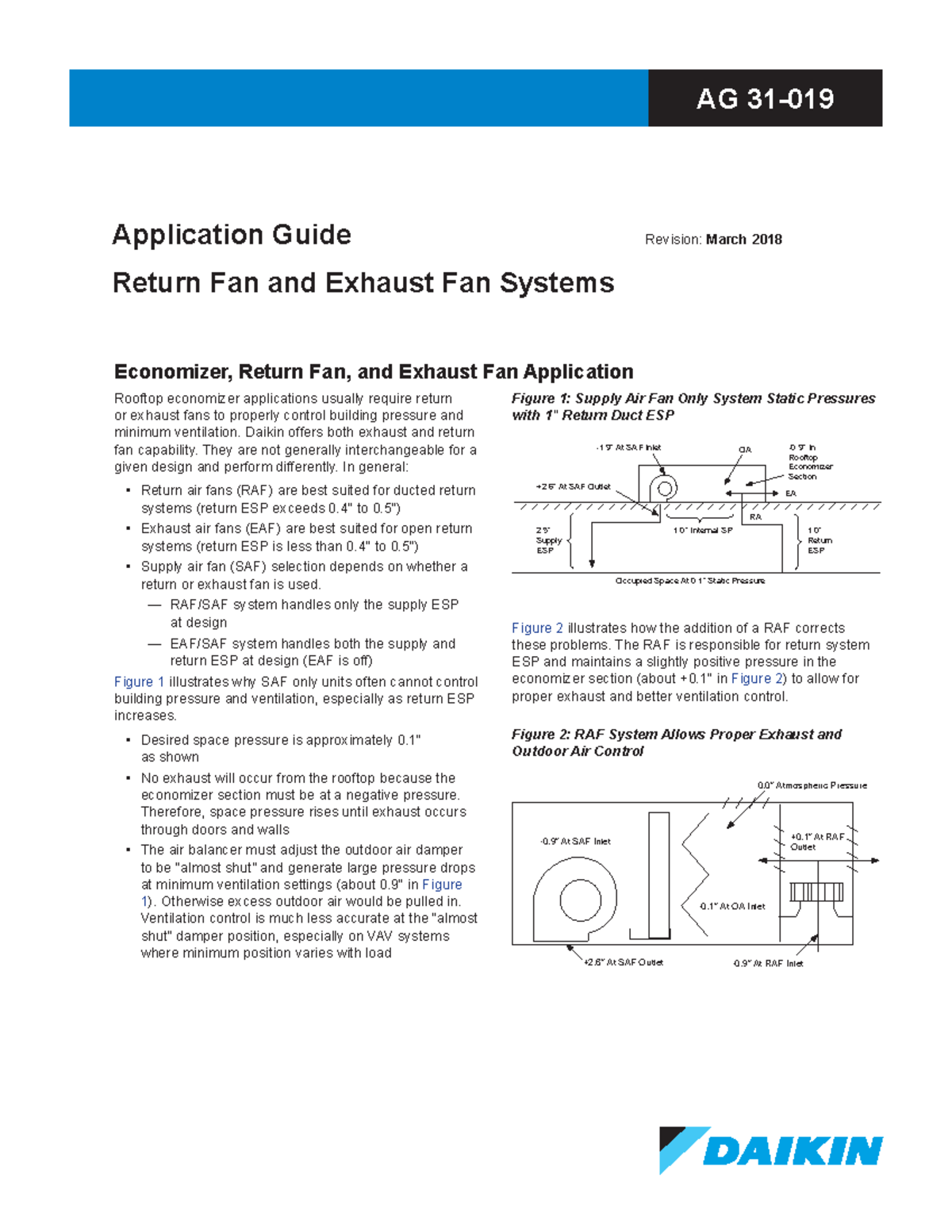 Daikin Return and Exhaust Fan Application App Guide AG31-019 LR - AG 31 ...