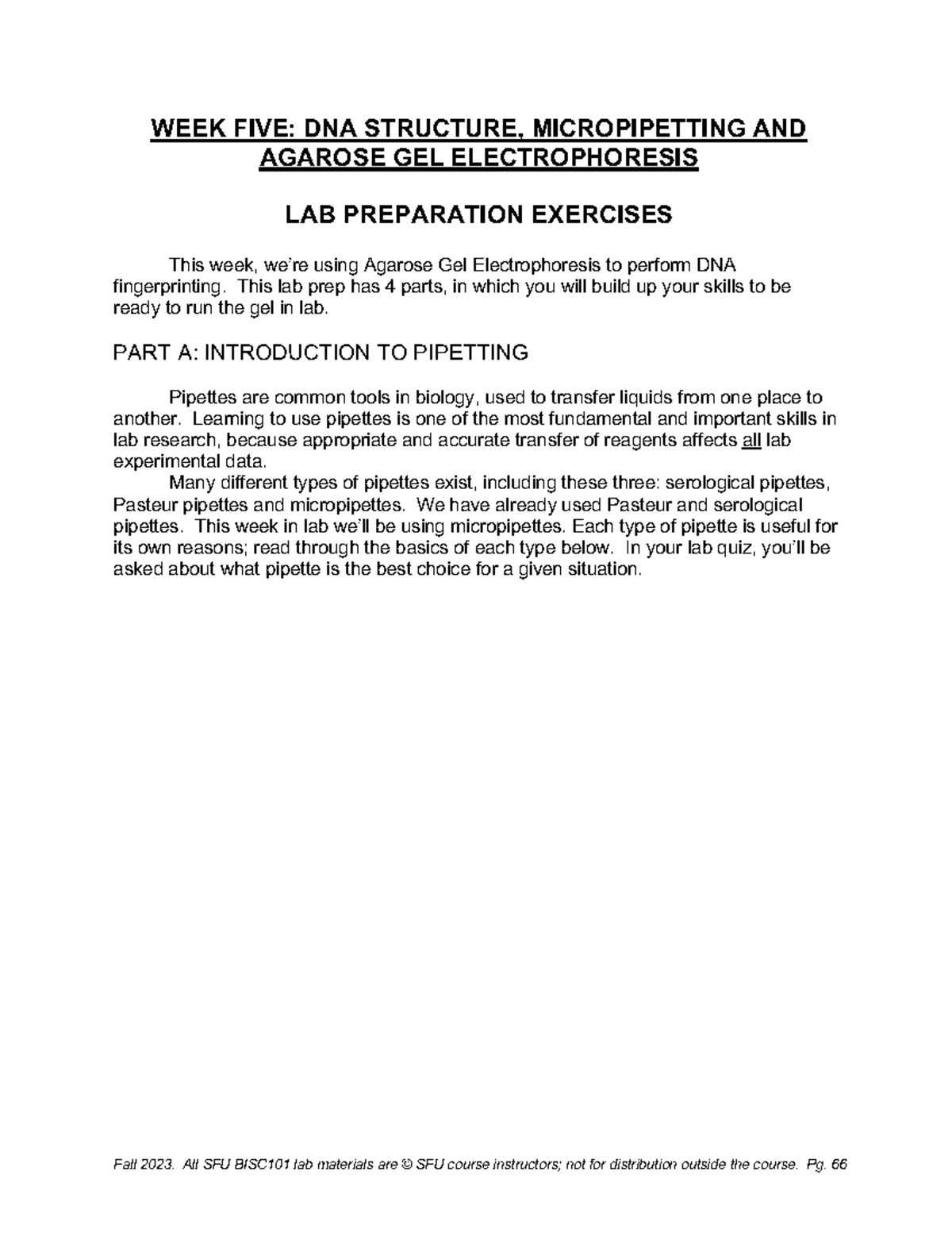 BISC 101 - Week 5 - BISC 101 - WEEK 5 - WEEK FIVE: DNA STRUCTURE ...
