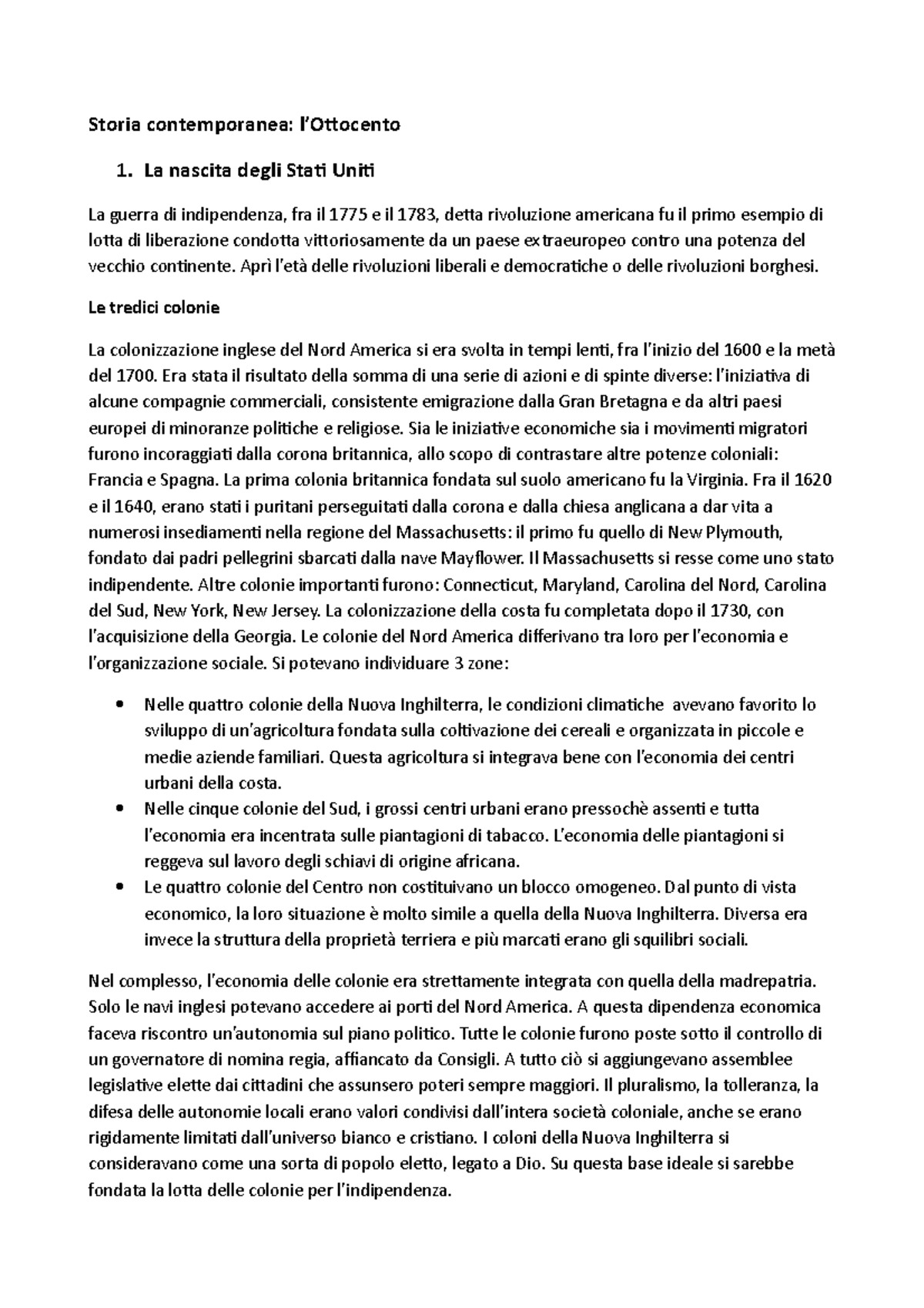 L'ottocento - riassunto dei capitoli: Capitoli 1, 2, 3 (per intero ...