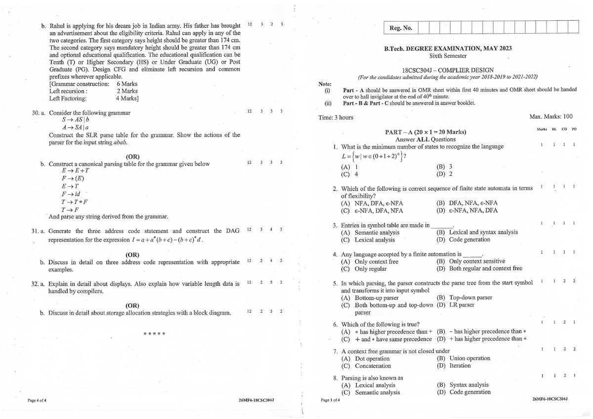 CD2 - Compiler Design - Studocu