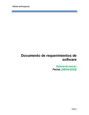 Ejemplo IEEE 830 Ing. de Software - Especificaci ́on de Requisitos segu ́n el est ́andar de IEEE ...