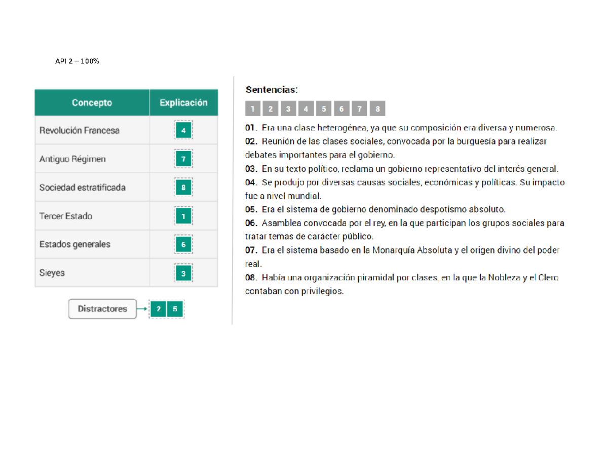 API 2 - nota: 100% - Historia Universal - API 2 – 100% - Studocu