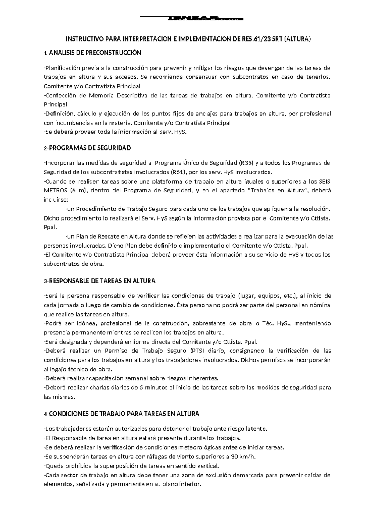 Instructivo PARA RES 61 SRT Altura - INSTRUCTIVO PARA INTERPRETACION E ...