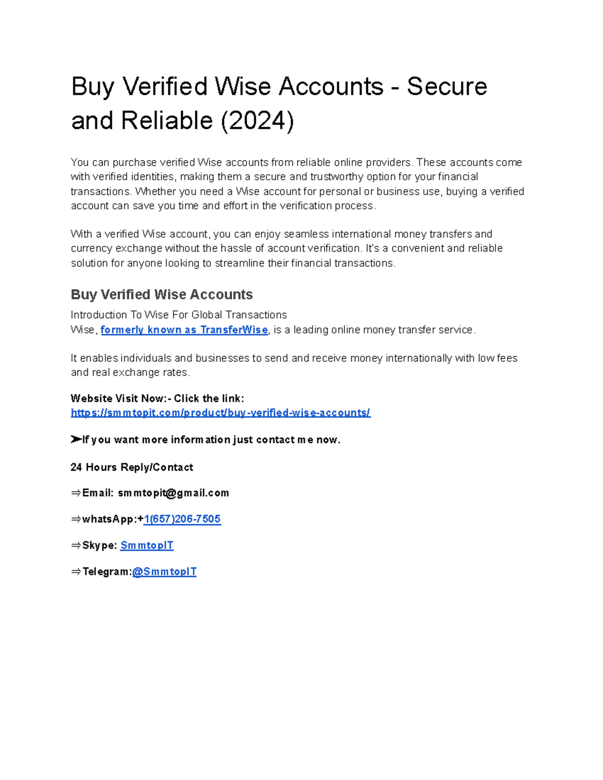 Buy Verified Wise Accounts - Secure and Reliable (2024) - These ...