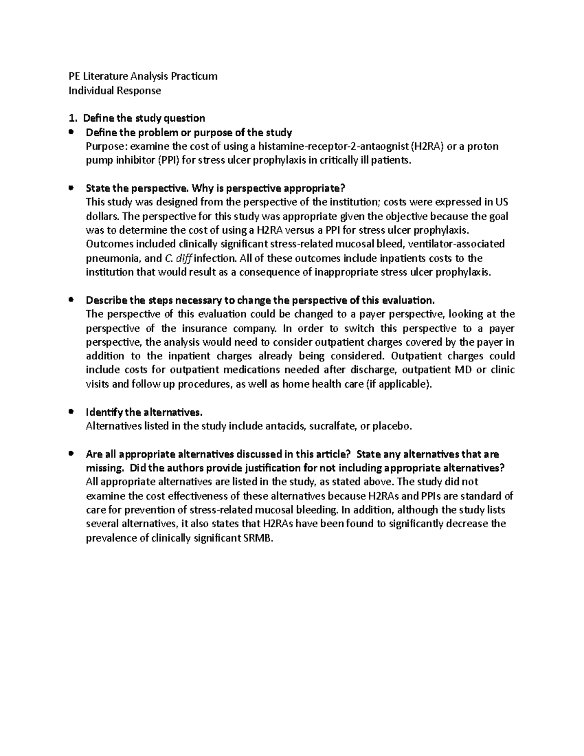 PE Literature Analysis Practicum - PE Literature Analysis Practicum ...