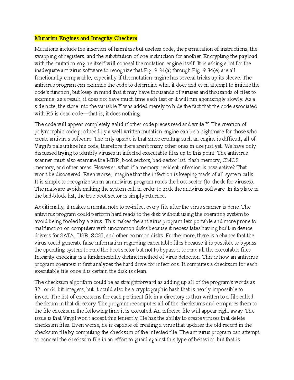 Mutation Engines and Integrity Checkers - Mutation Engines and ...