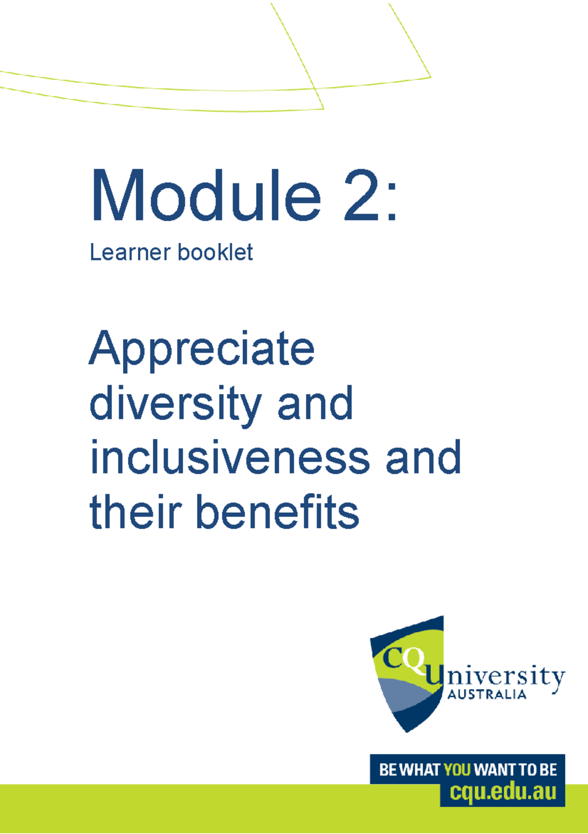 Module 2 Appreciate diversity and inclusiveness, and their benefits ...