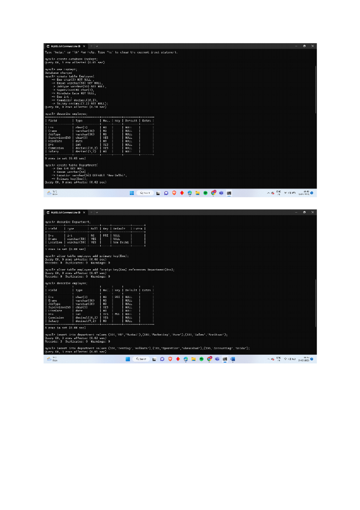 Sql assign - sql - B.Sc(H)Computer Science - Studocu