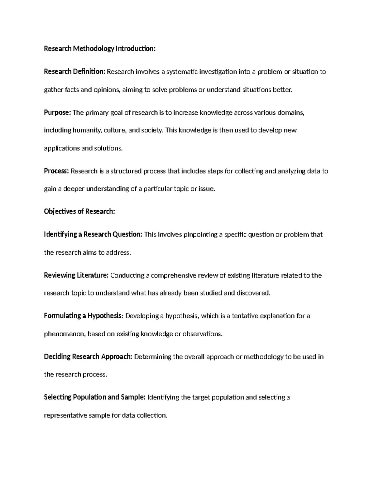 Research Methodology Introduction - Research Methodology Introduction ...