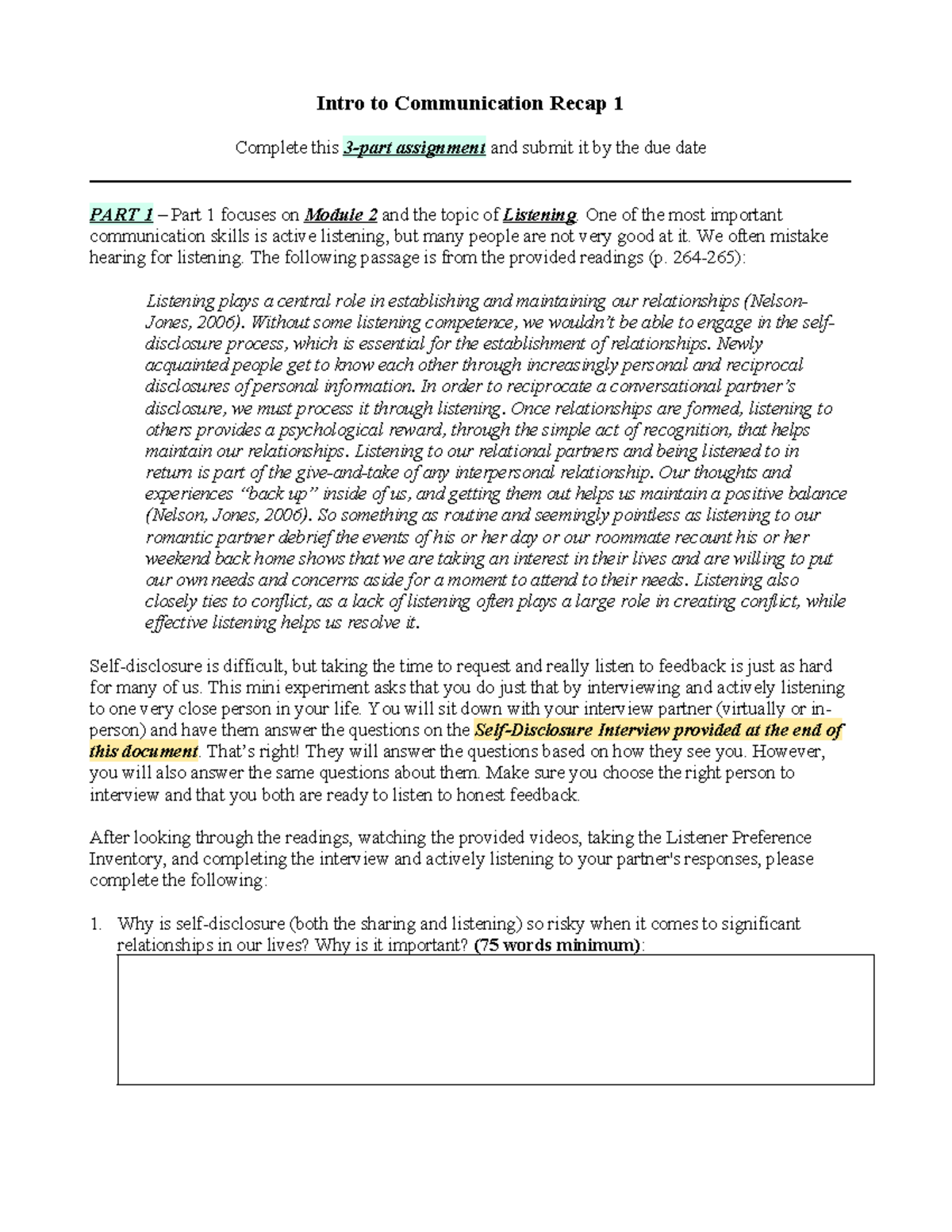 Intro Recap 15 - Ehjsjebbe - Intro to Communication Recap 1 Complete ...