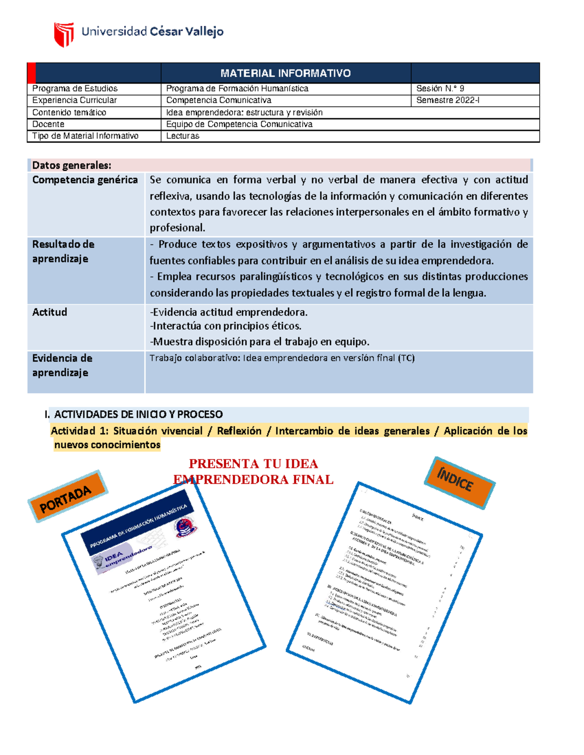 S09 Material Informativo 2022-1 - MATERIAL INFORMATIVO Programa de ...