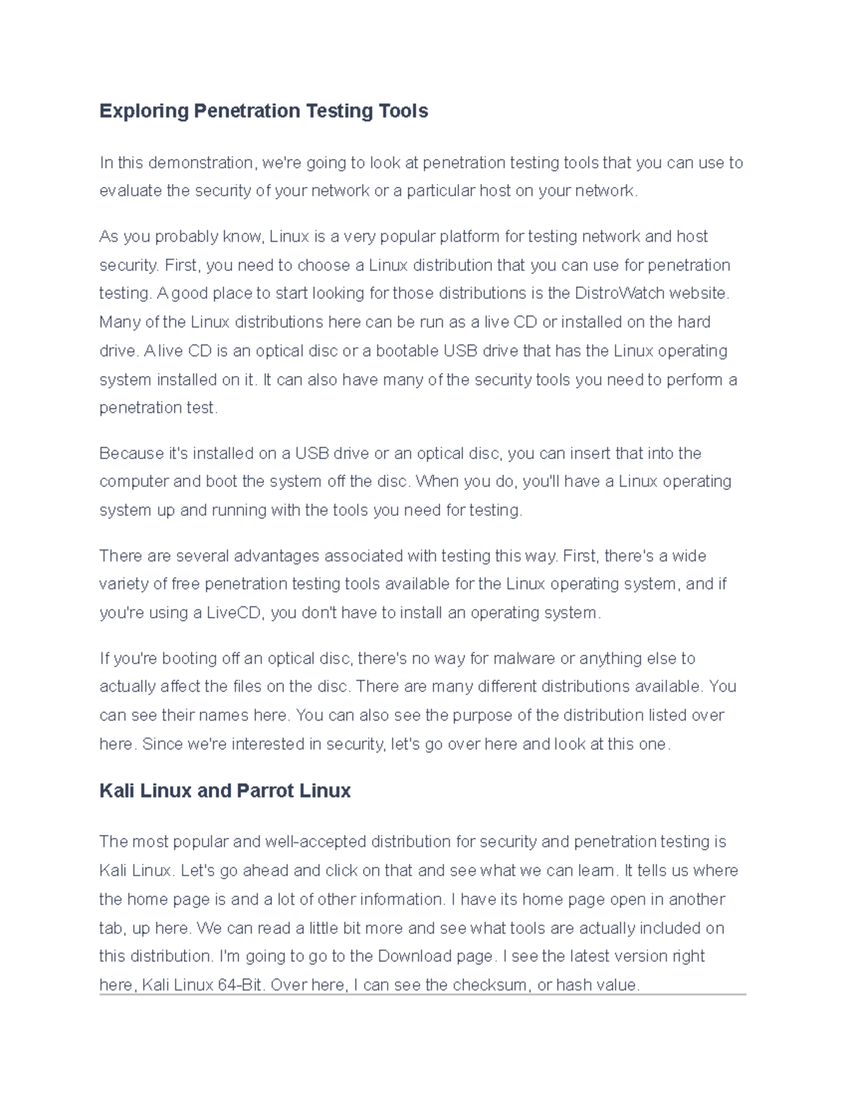 11.1.3 Exploring Penetration Testing Tools - Exploring Penetration ...