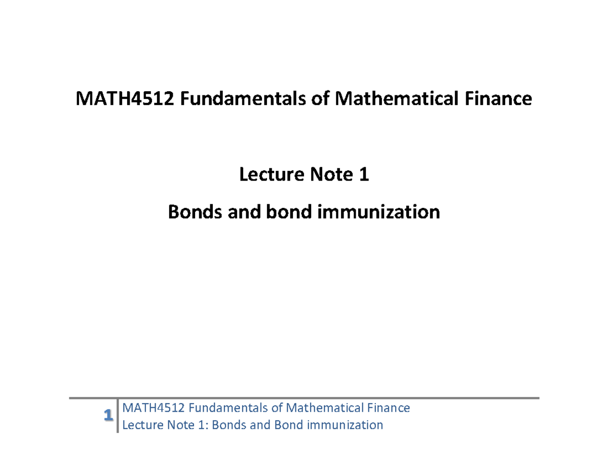 MATH4512 L1 ver3 - Lecture notes 1 - υ MATH4512 Fundamentals of ...