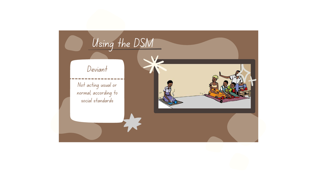 Using the dsm - Using the DSM Deviant Not acting usual or normal ...