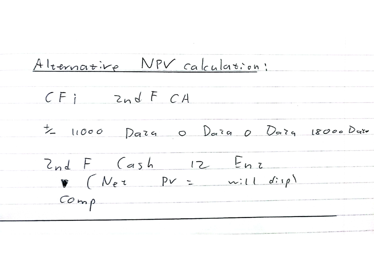 MACV101 NPV Calculation - MACV101 - Studocu
