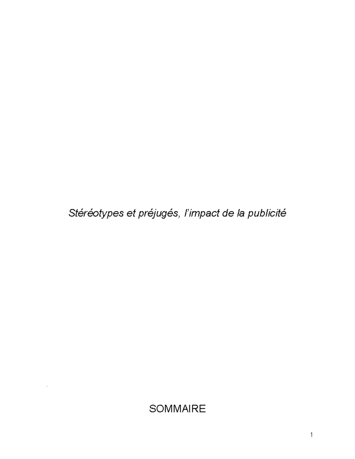 Stéréotypes et préjugés, l’impact de la publicité - Stéréotypes et ...