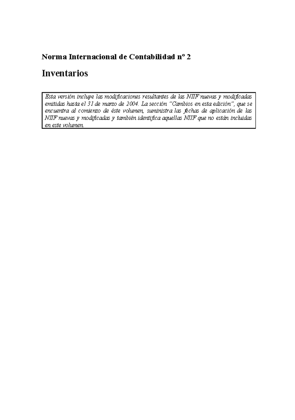 NIC 2 - NORMA INTERNACIONAL DE CONTABILIDAD N° 2 - Norma Internacional ...