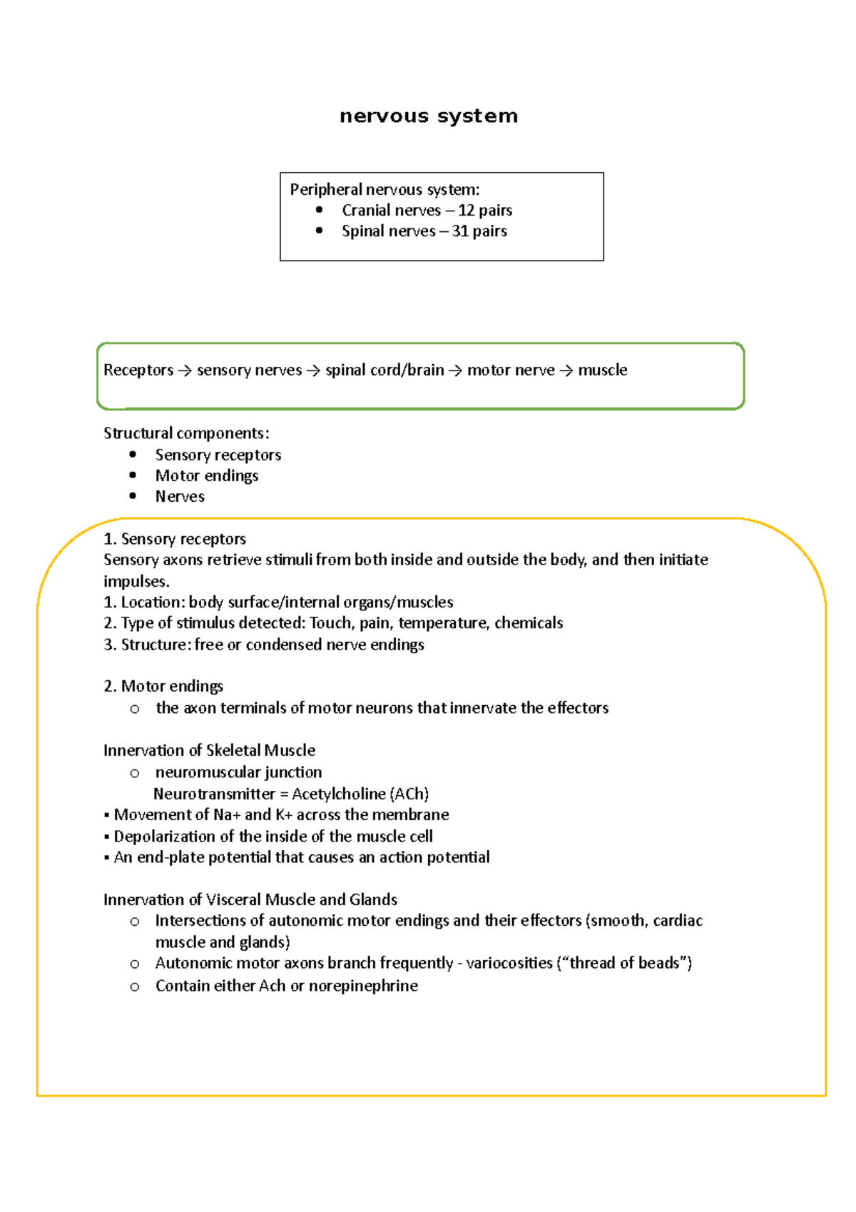 Nervous system - This is a topic in the module neuroscience. - nervous ...