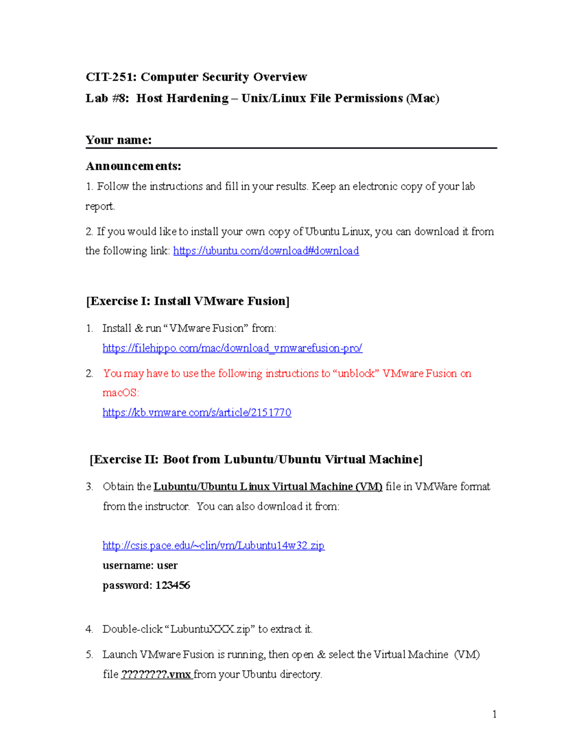Vagnone Lab8 - lab 8 - CIT-251: Computer Security Overview Lab #8: Host Hardening – Unix/Linux ...
