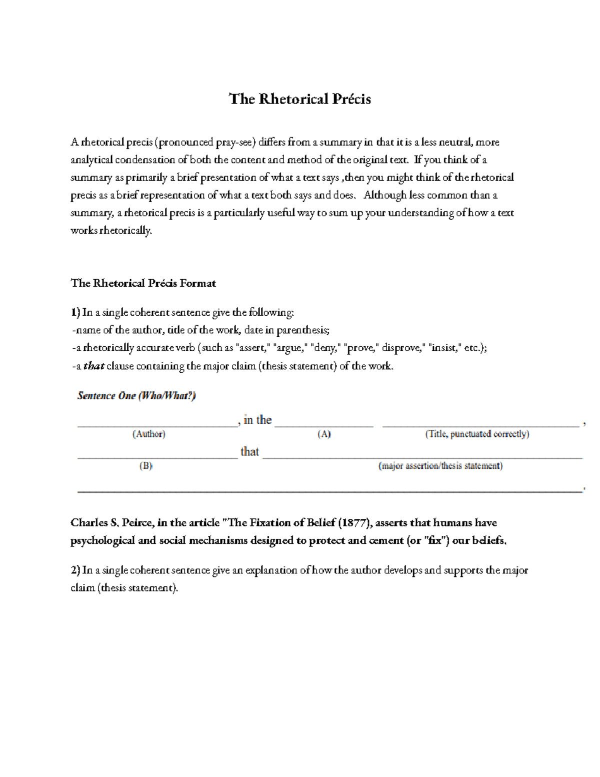 The Rhetorical Précis 2023-2024 - The Rhetorical Précis A rhetorical ...