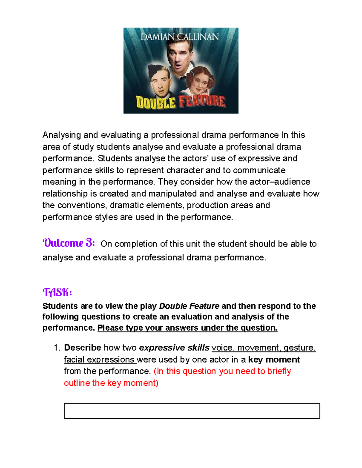 Jessica Bushell - Unit 2 Outcome 4. Double Feature - Analysing and ...