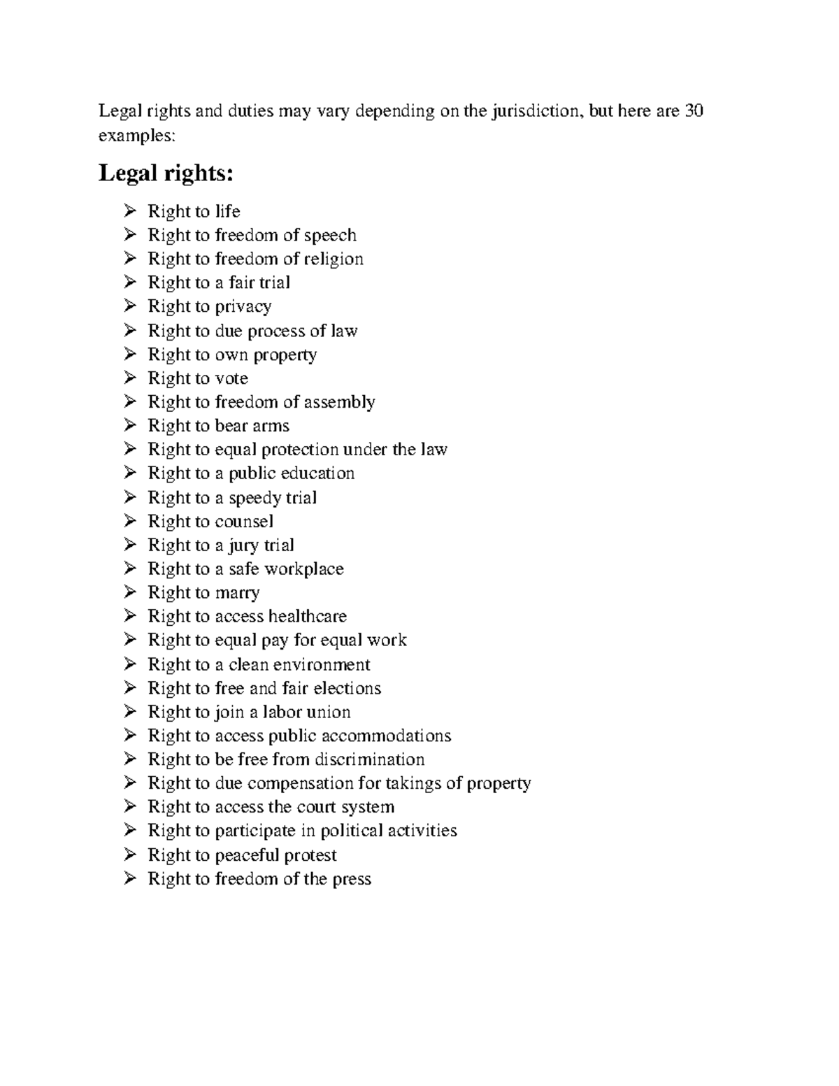 Legal rights and duties - Studocu