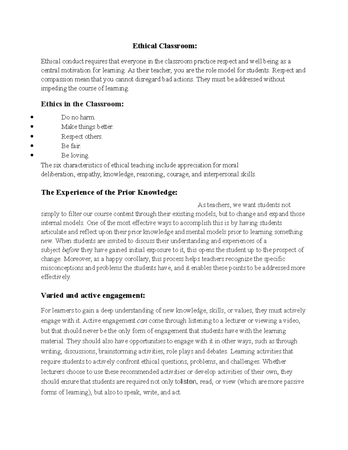 Ethical Classroom - effective learning - Ethical Classroom: Ethical ...