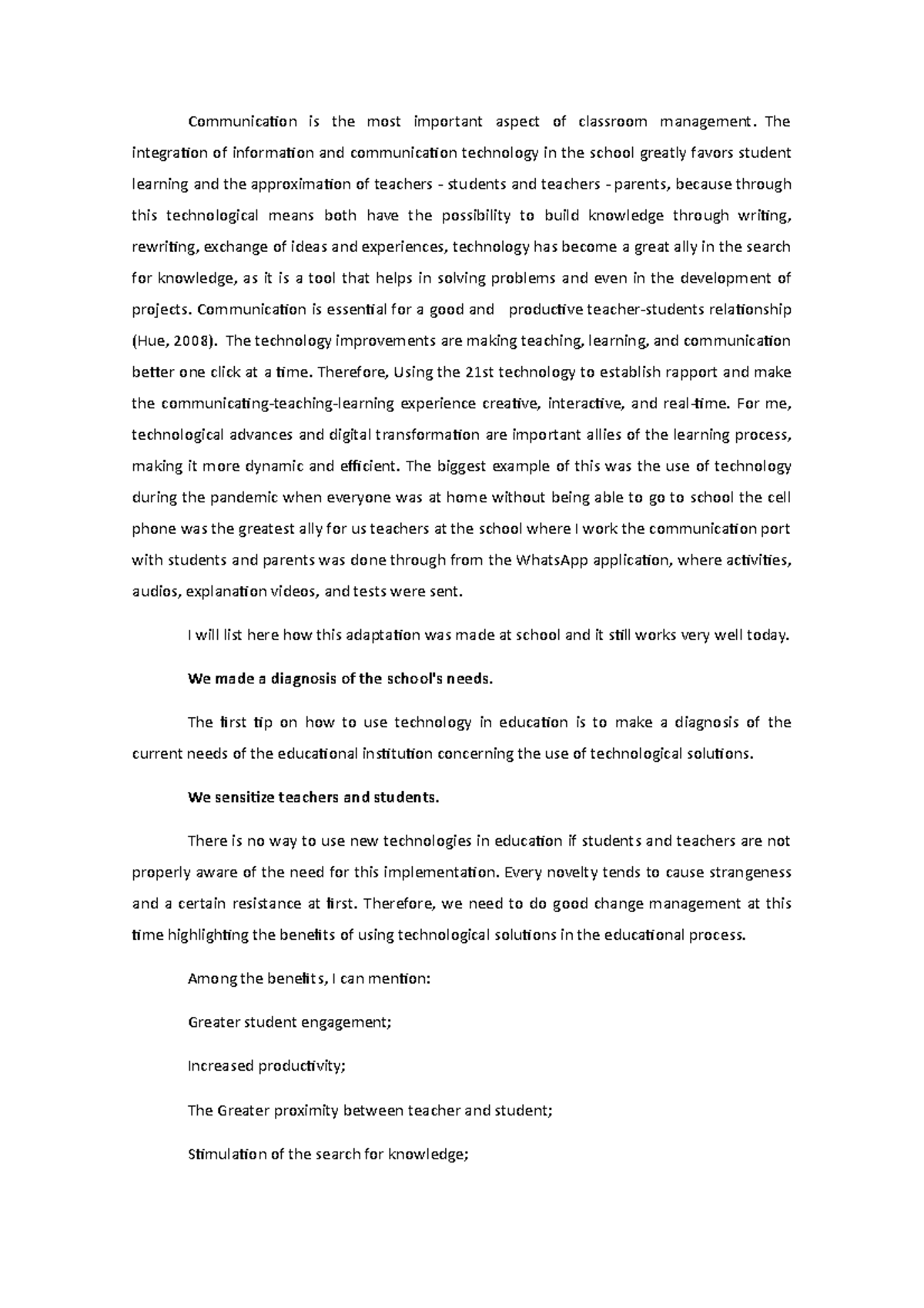 Disscusion - 7 - Discussion - 7 Creating Positive Classroom ...