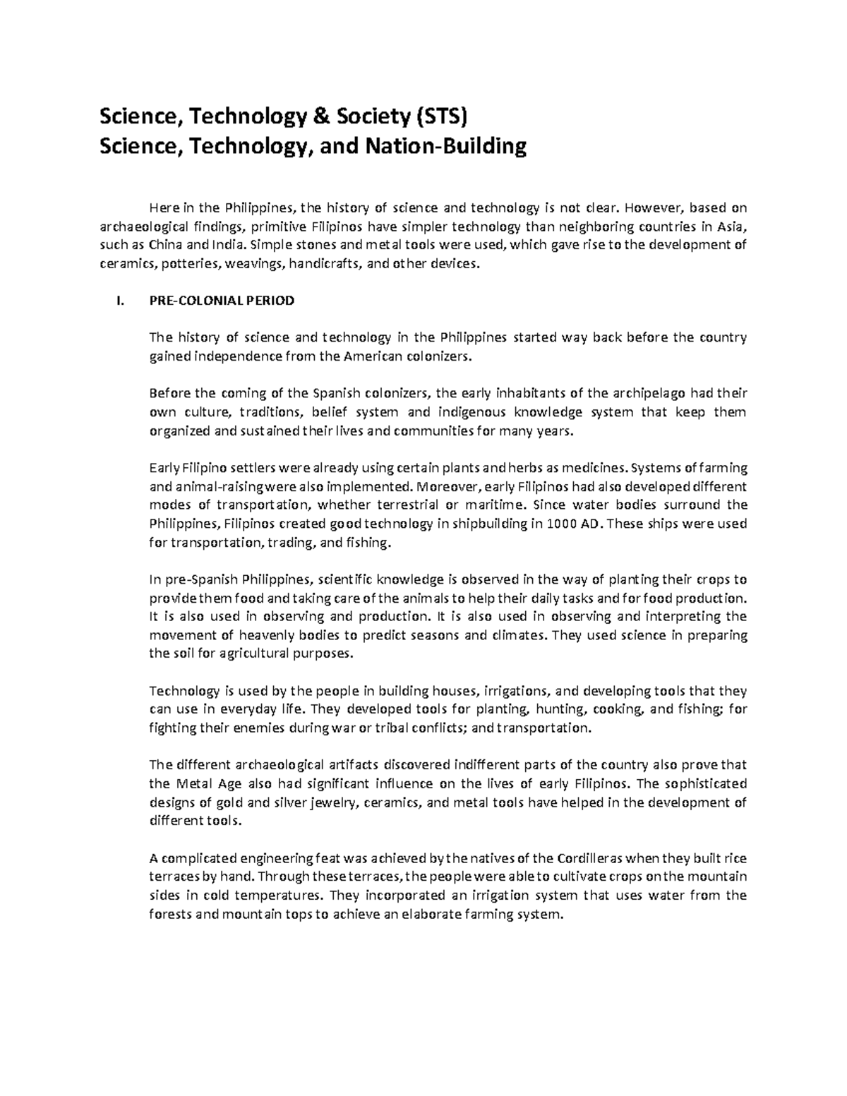 Lesson 4 - Science, Technology, and Nation-Building - Science ...