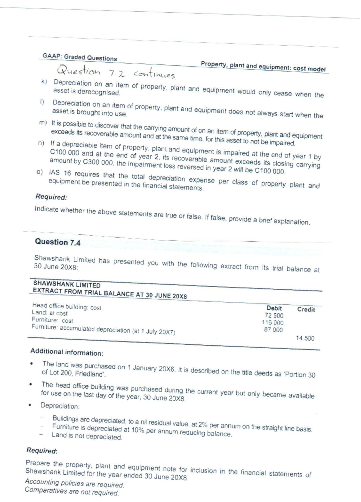 FA2 PPE Question 7 - Studocu