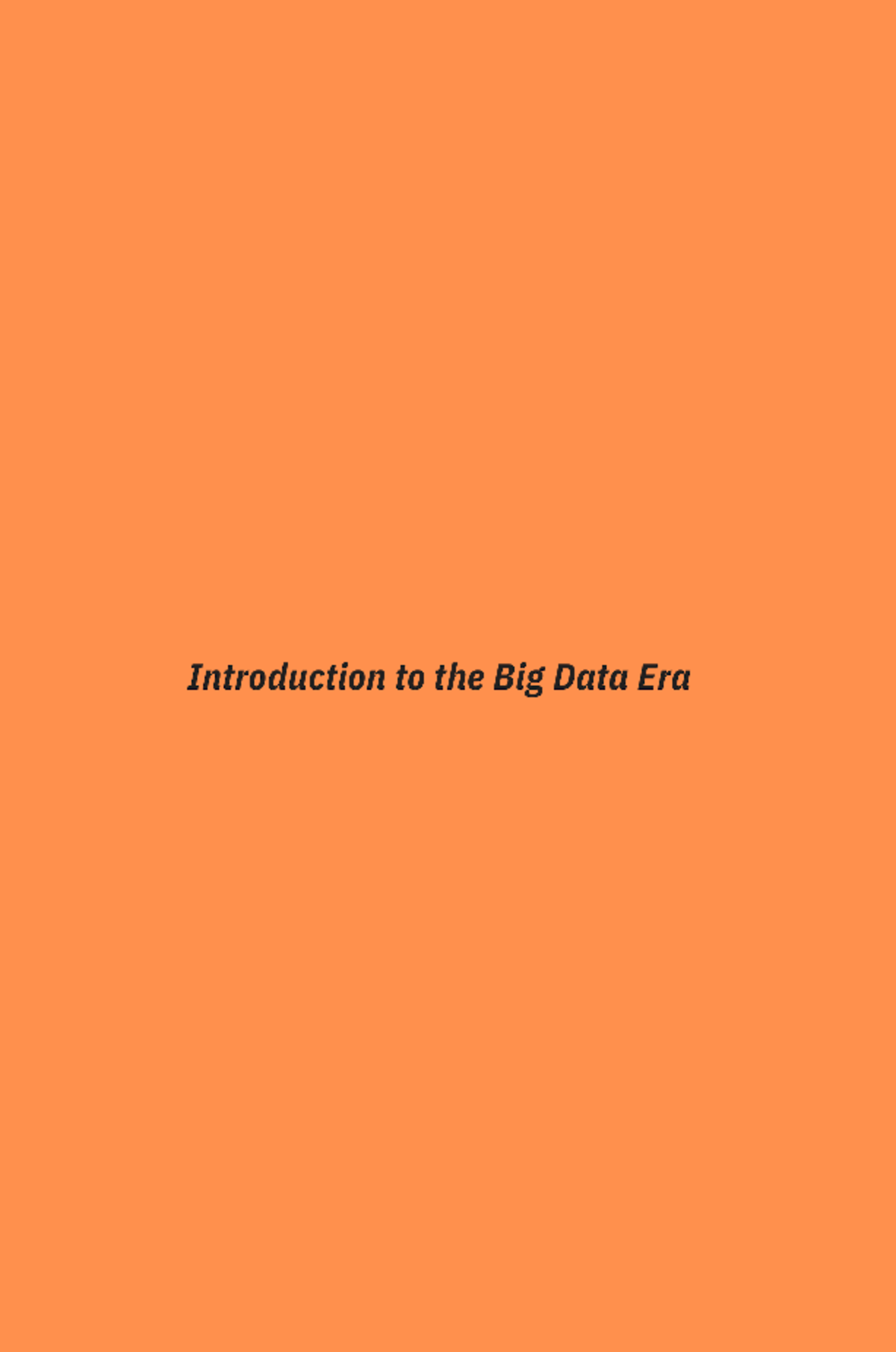 Introduction to the big data era - CS 302 - Studocu