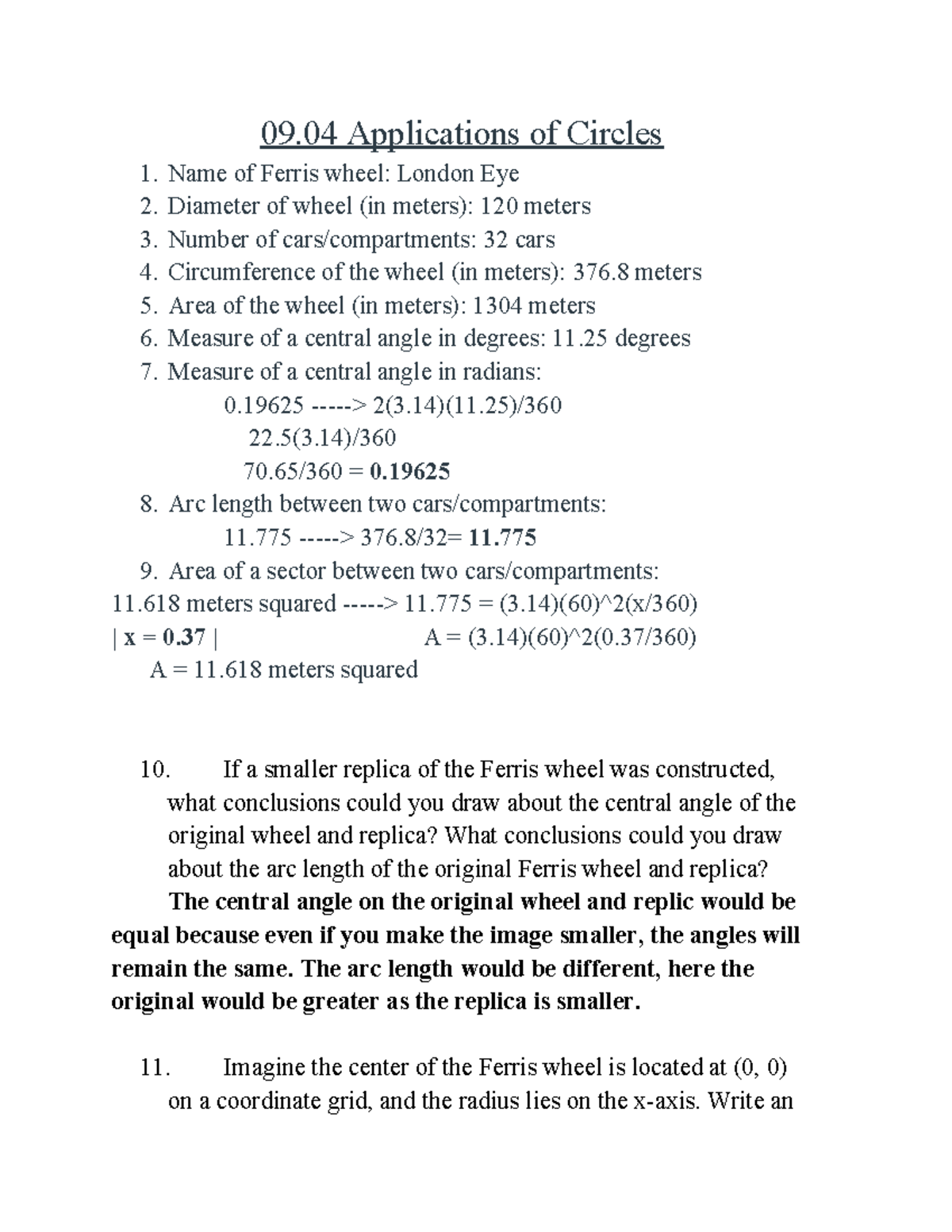 09.04 Applications of Circles - 09 Applications of Circles 1. Name of ...