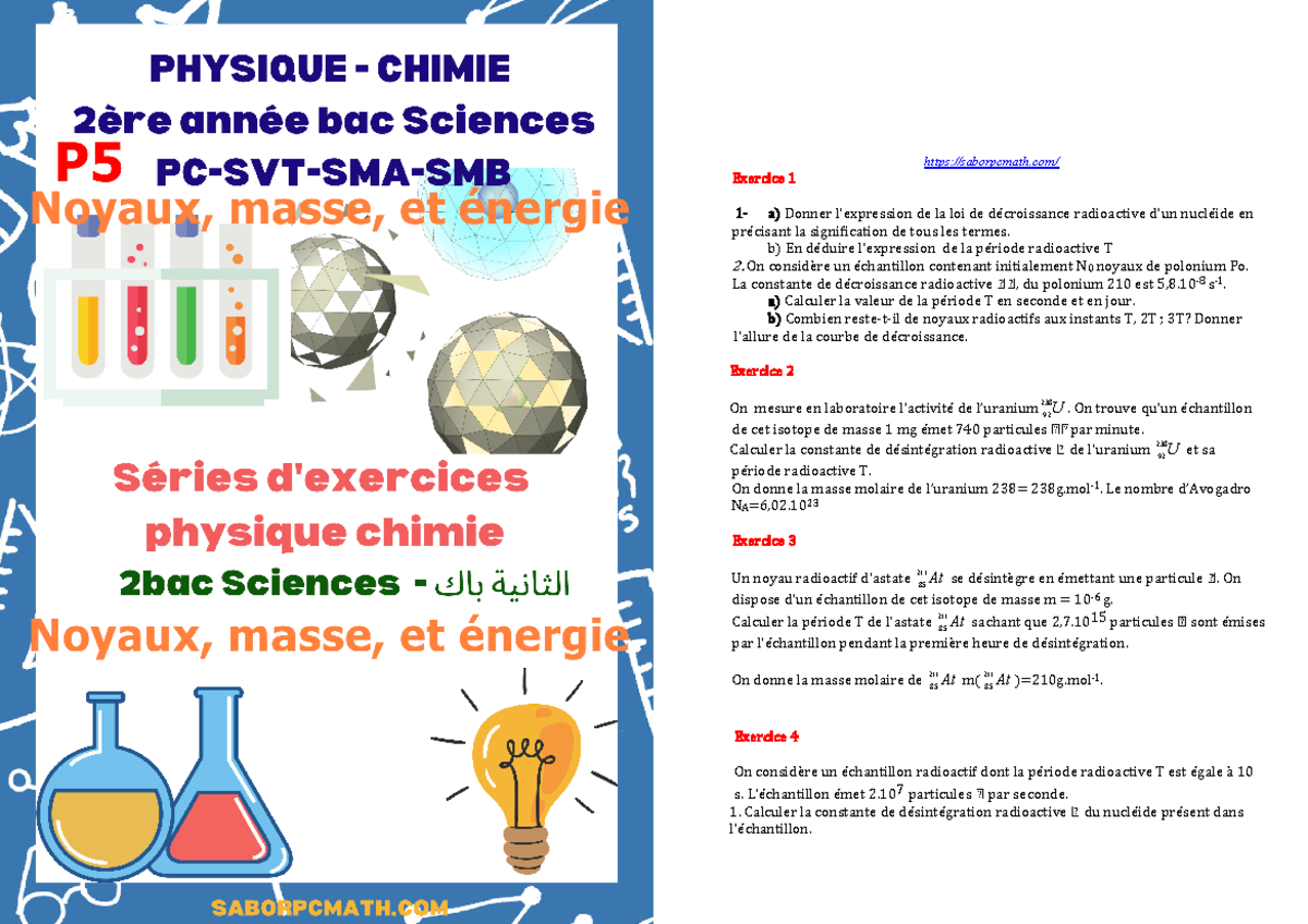 22 - qsdfg - saborpcmath/ 1 Exercice 1 a) Donner l'expression de la loi ...