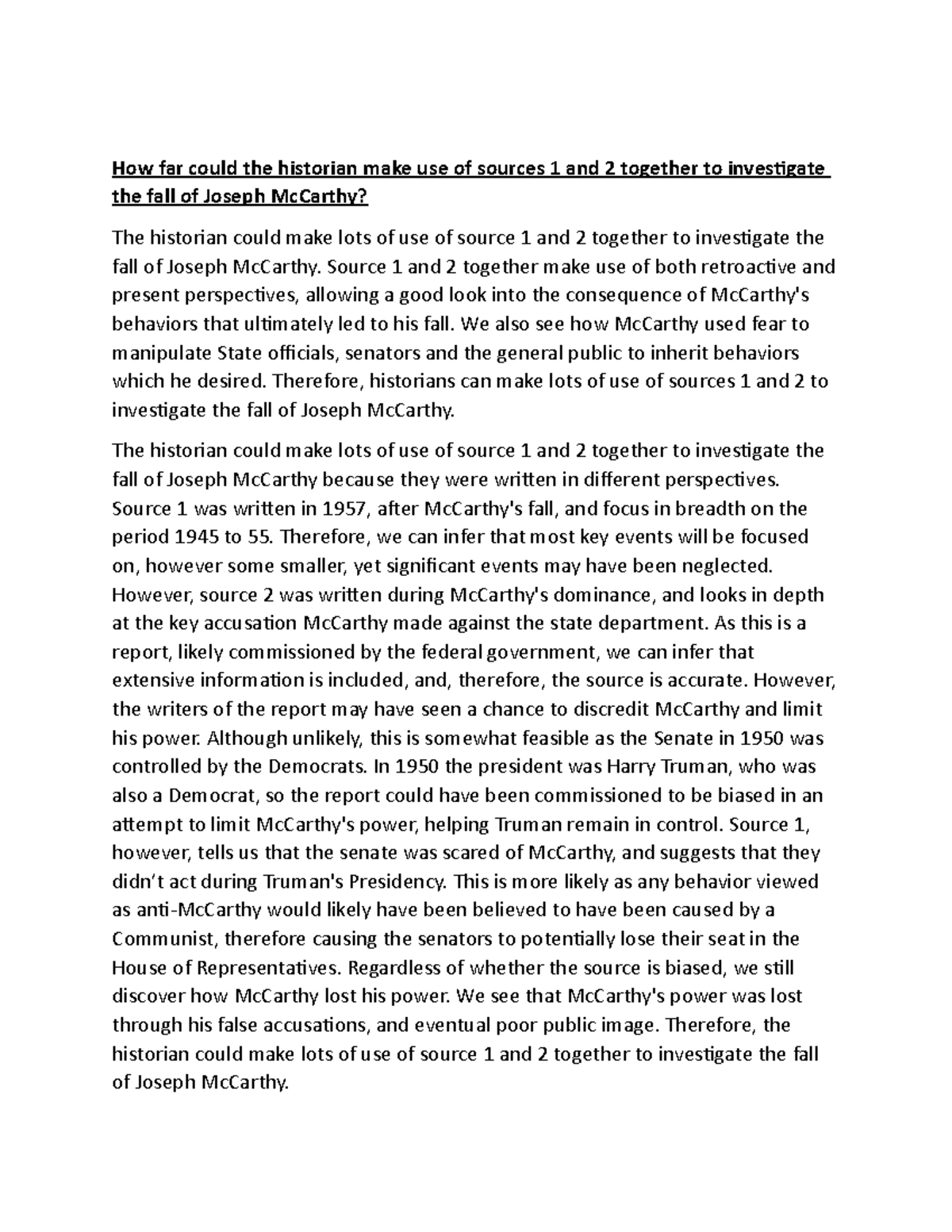 Tips on how to answer a souce Q and a source essay - How far could the ...