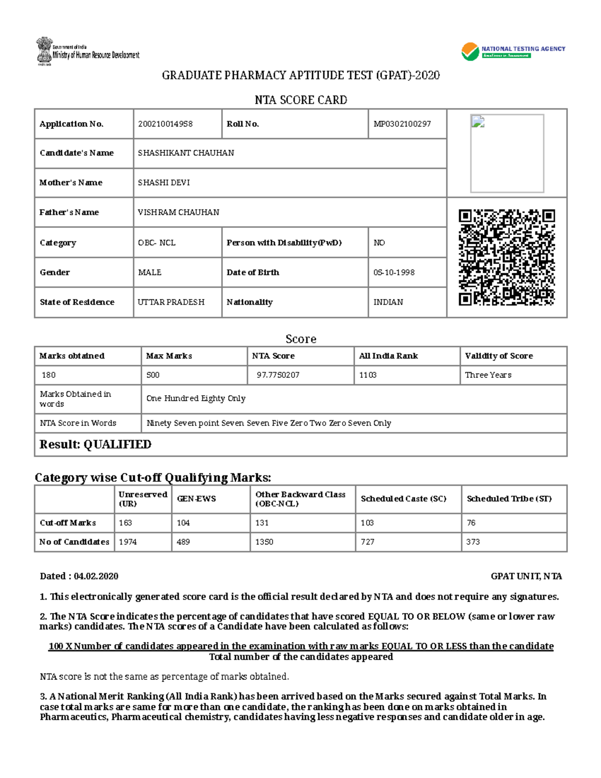 Gpat - Good platform - GRADUATE PHARMACY APTITUDE TEST (GPAT)- NTA ...