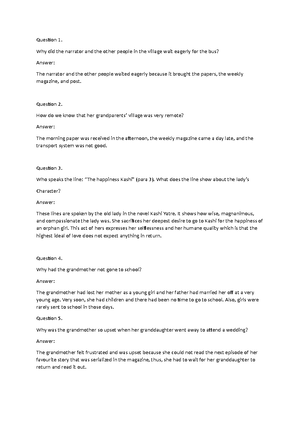 How i taught my grandmother to read - Question 1. Why did the narrator ...