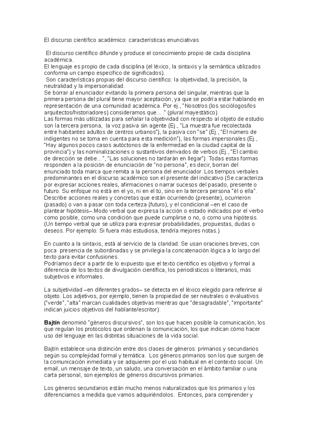 El discurso científico académico - El discurso científico académico ...