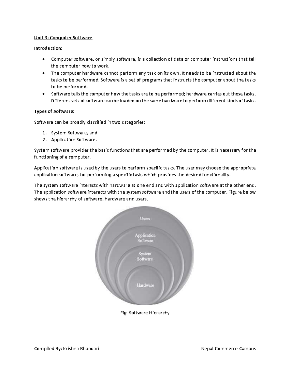 Unit 3 Computer Software Unit 3 Computer Software Introduction Computer Software Or Simply