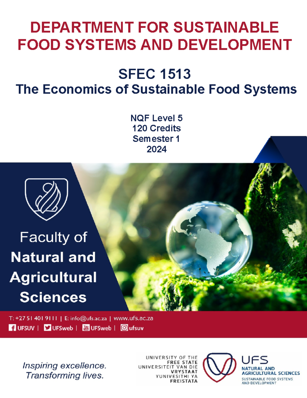 Study Guide - DEPARTMENT FOR SUSTAINABLE FOOD SYSTEMS AND DEVELOPMENT ...