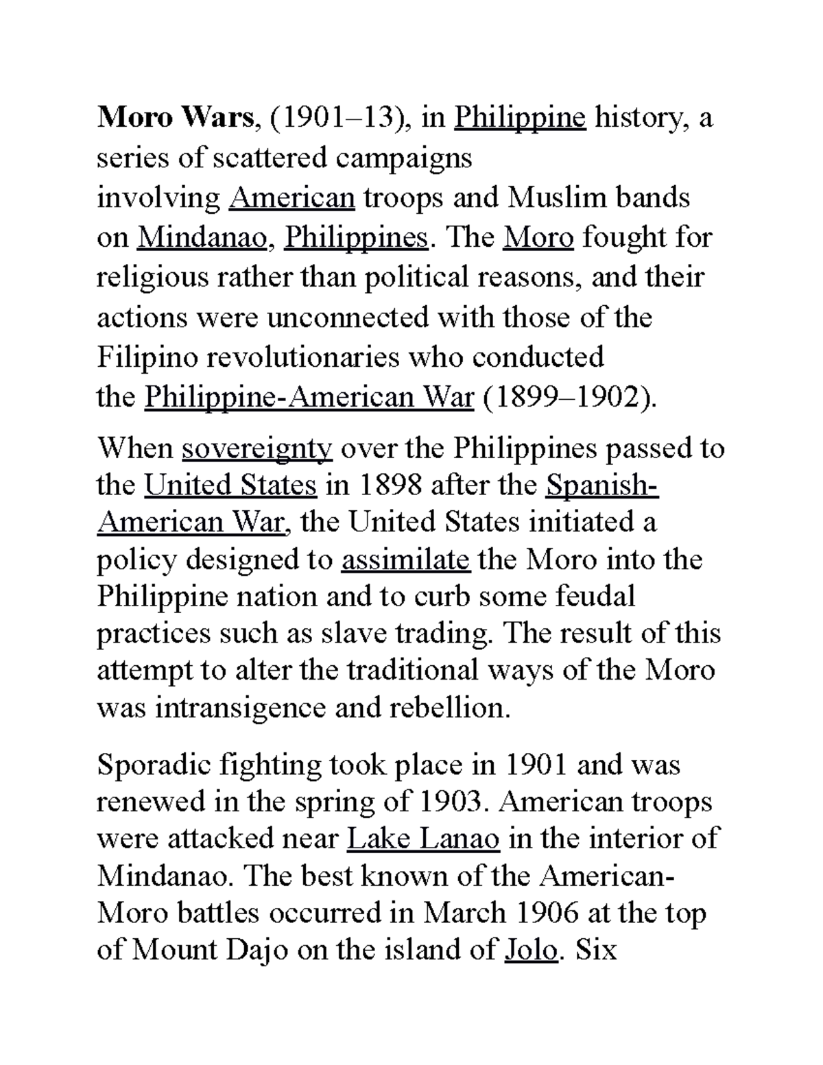 MORO WARS - cnjdhfuehruiehgdn vkef - Moro Wars , (1901–13), in ...