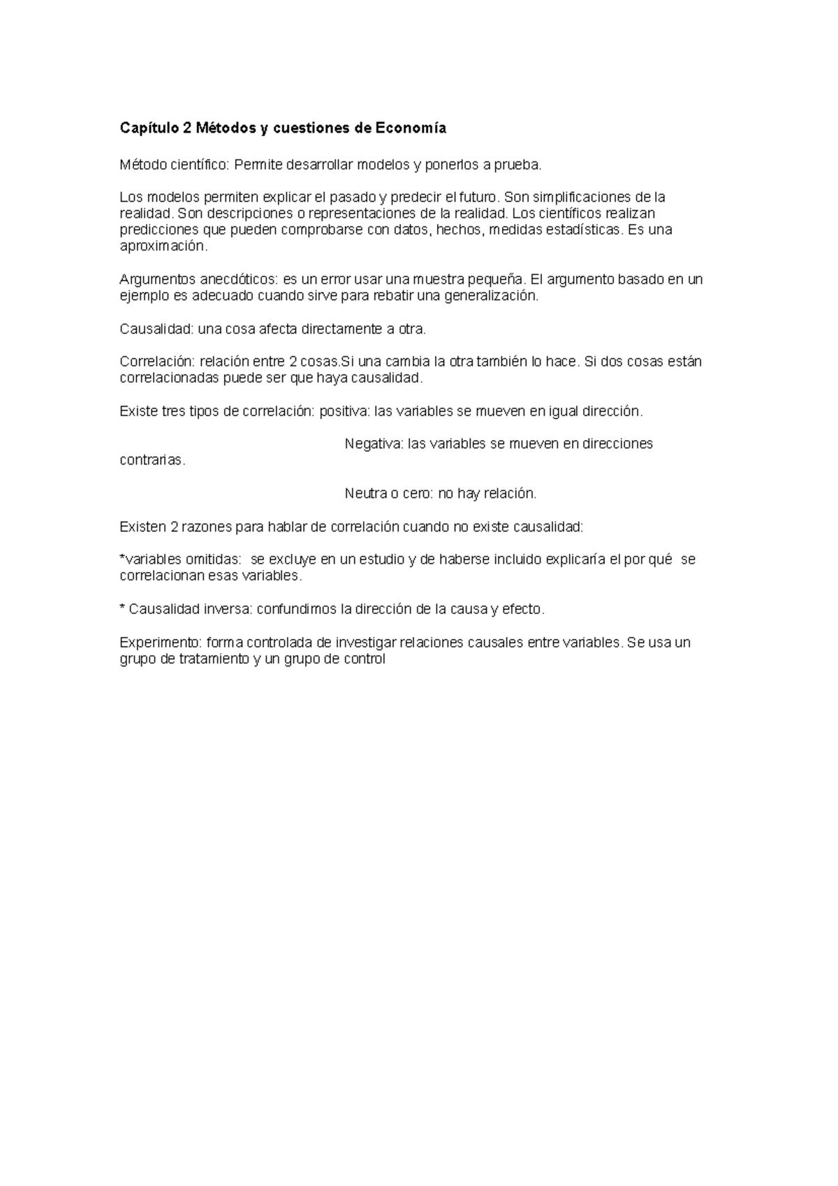 Resumen del Capitulo 2 de Acemoglu - Capítulo 2 Métodos y cuestiones de ...