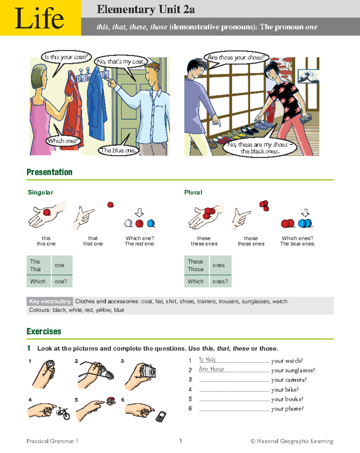 Elementary Unit 2a - .... - Practical Grammar 1 1 © National Geographic ...
