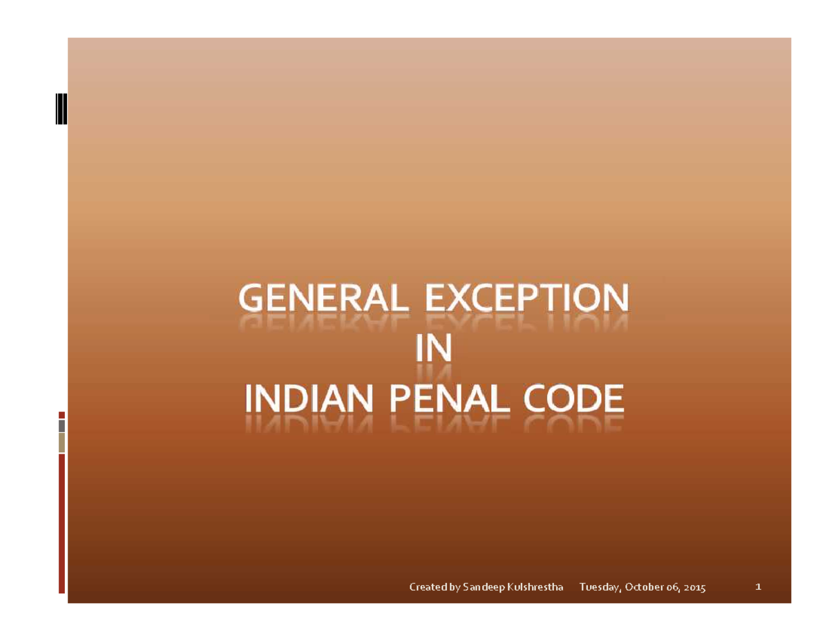 Generalexceptions - General ExceptionsGeneral Exceptions Section 6 of I ...