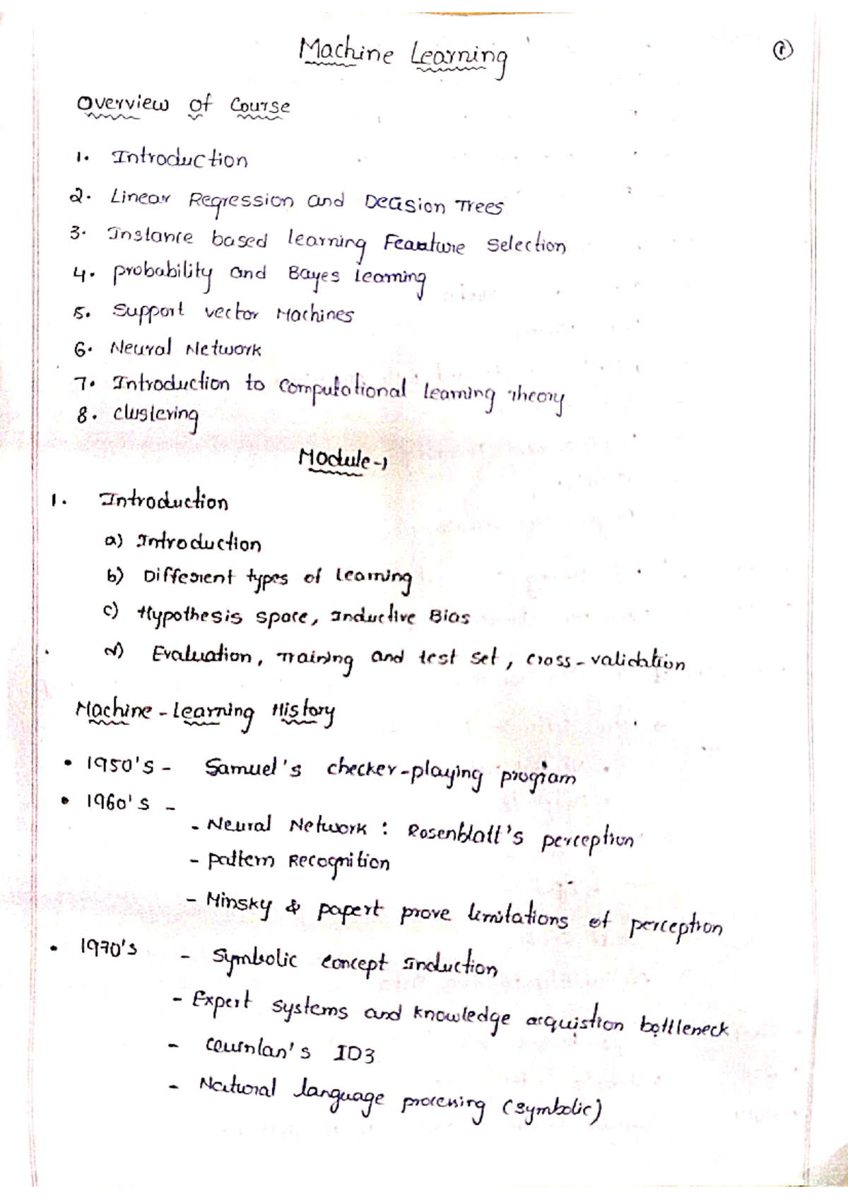 ML 1 and 2 units - This is machine learning material - electronics & communications - Studocu