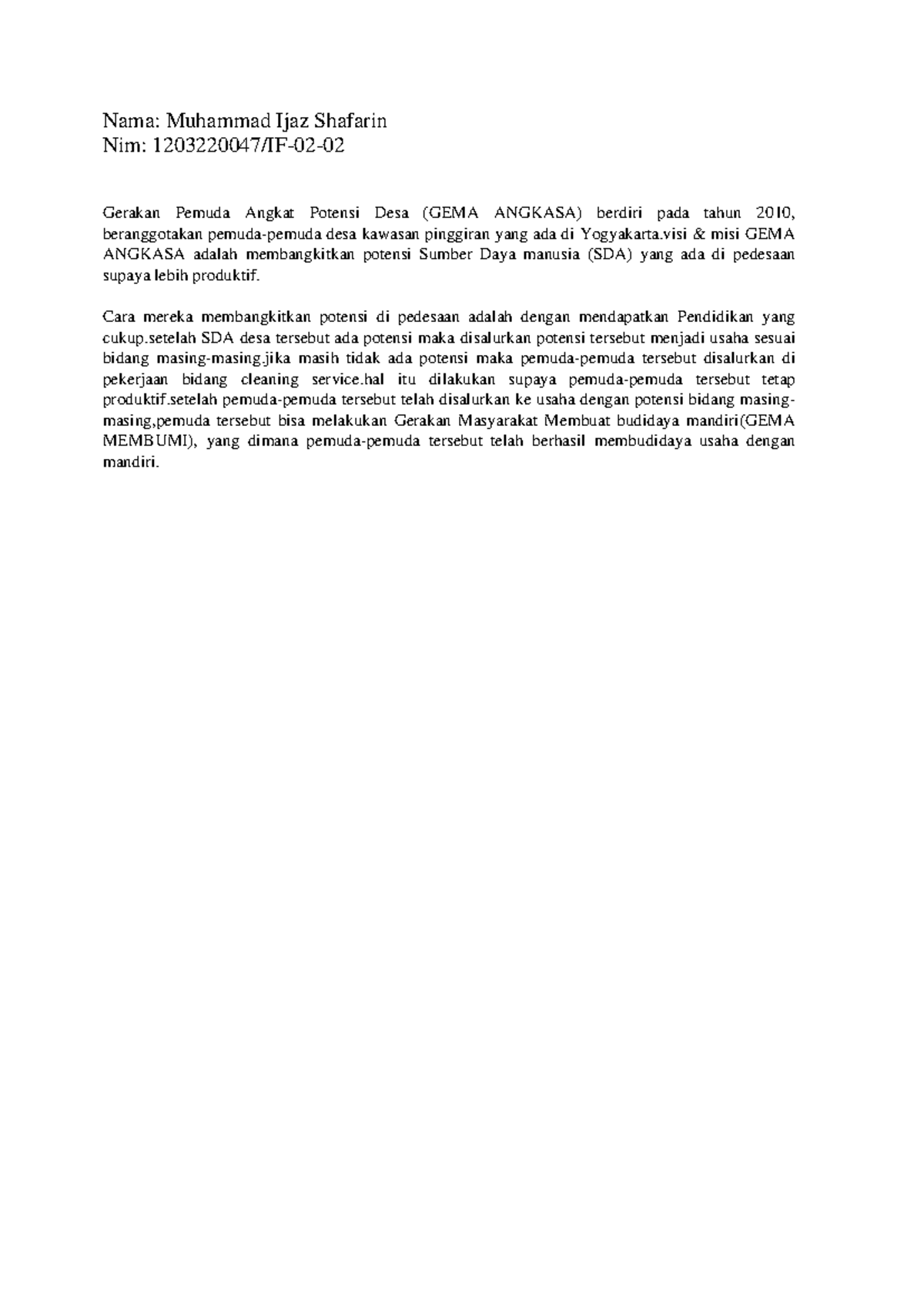 Minggu 3 Pancasila - Nama: Muhammad Ijaz Shafarin Nim: 1203220047/IF-02 ...