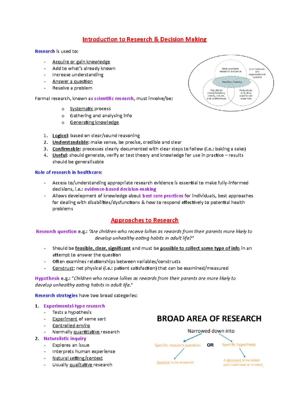 Week 1. Introduction to Research & Decision Making - Introduction to ...