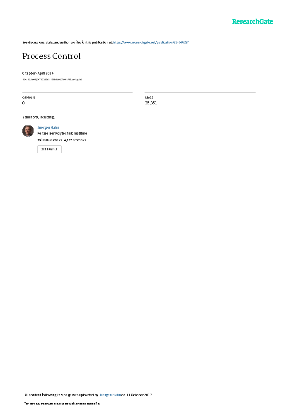 Process Control - See discussions, stats, and author profiles for this ...