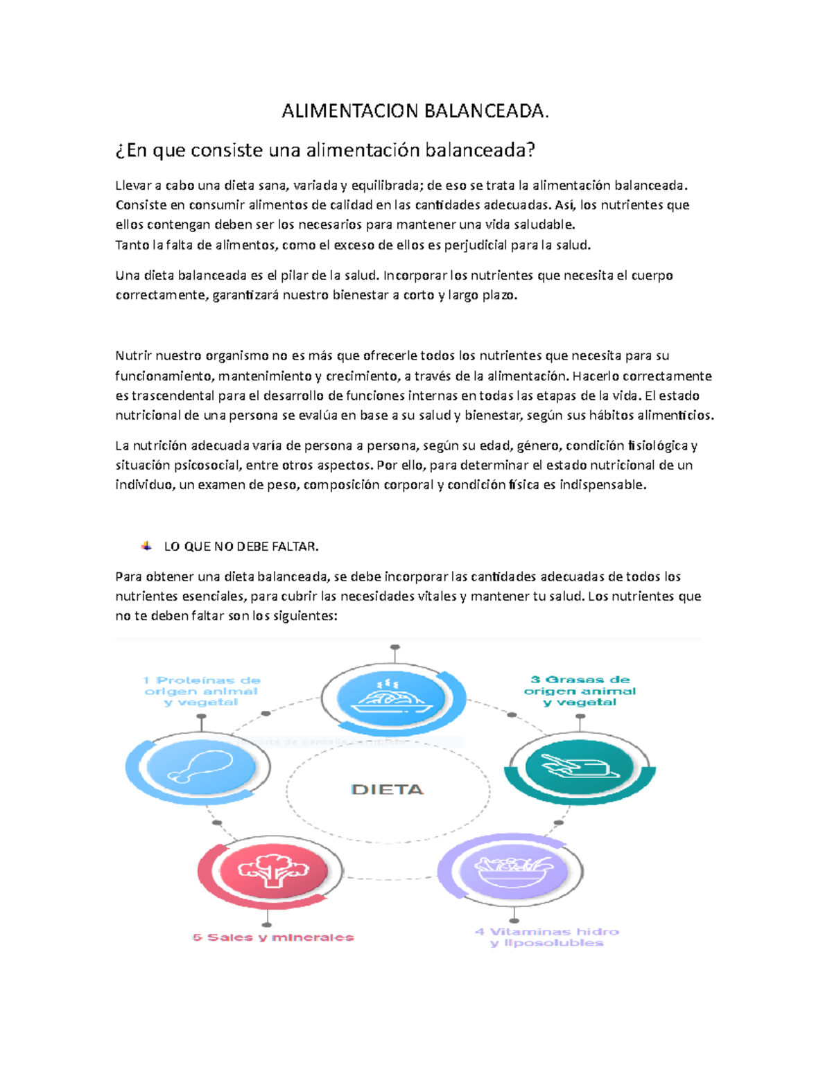 Alimentacion Balanceada - ALIMENTACION BALANCEADA. ¿En que consiste una ...